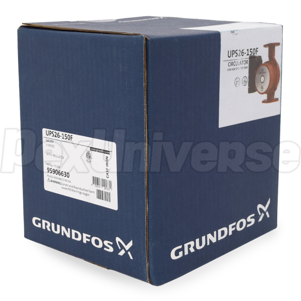 Grundfos UPS26-150F, Cast Iron 3-Speed Circulator Pump , 115V - PexUniverse