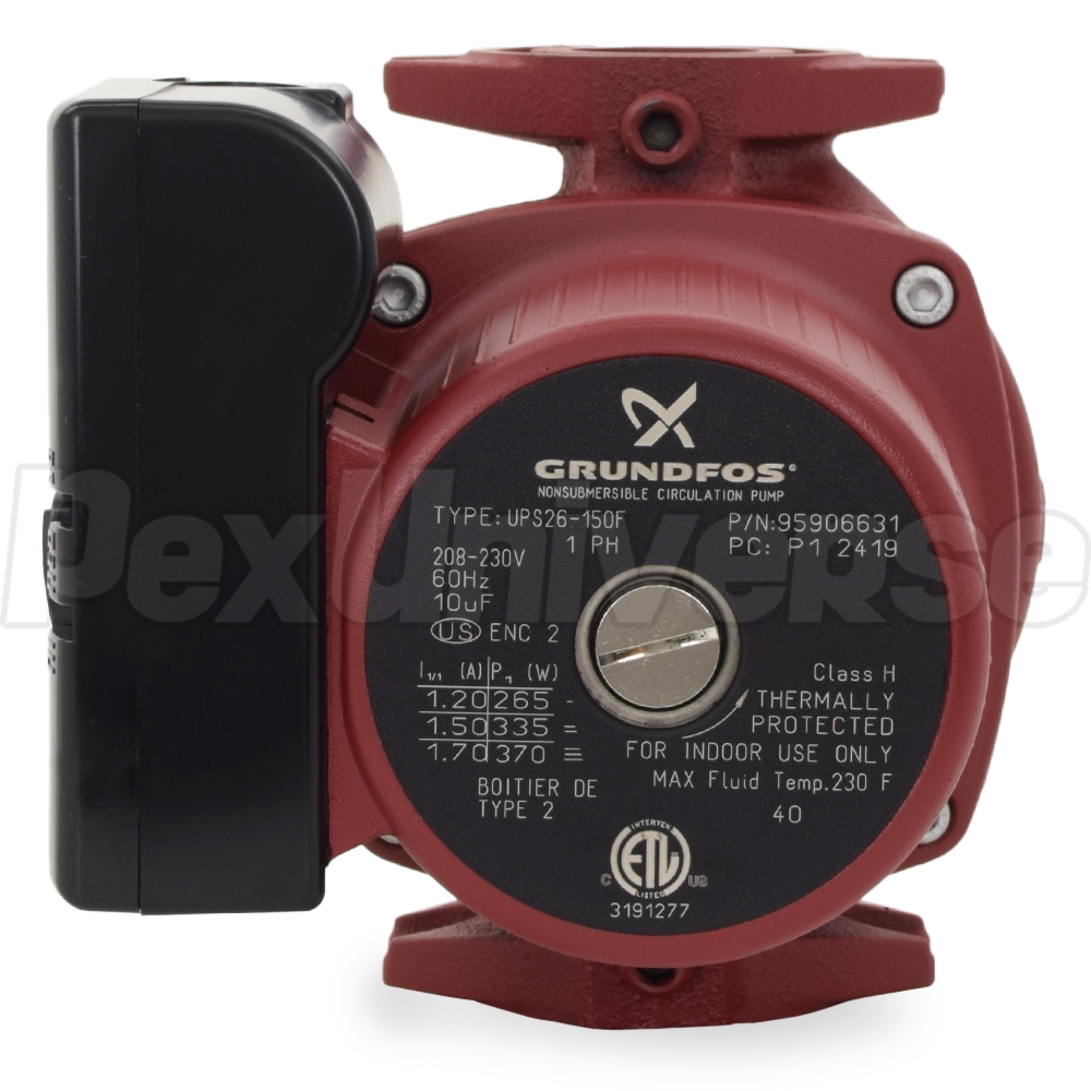 Grundfos UPS26-150F, Cast Iron 3-Speed Circulator Pump , 208-230V - PexUniverse