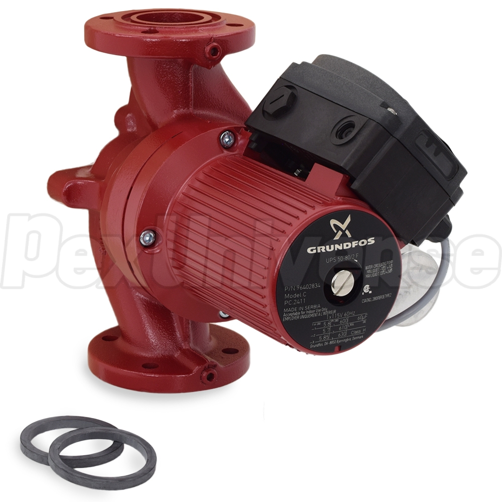 Grundfos UPS50-80/2F, Cast Iron 3-Speed VersaFlo Circulator Pump, 115V - PexUniverse