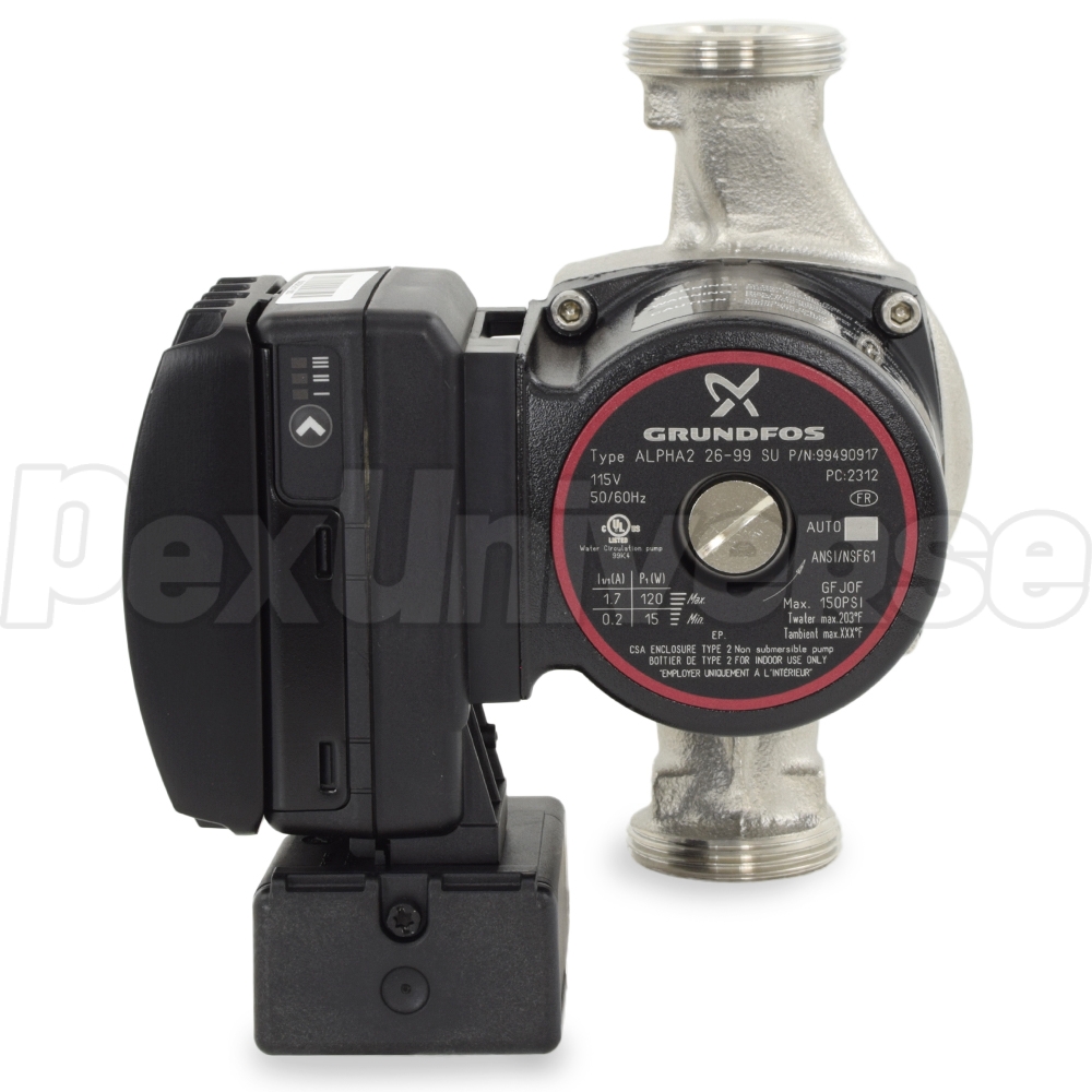 Grundfos ALPHA2 26-99SU, Variable Speed Stainless Steel Circulator Pump ...
