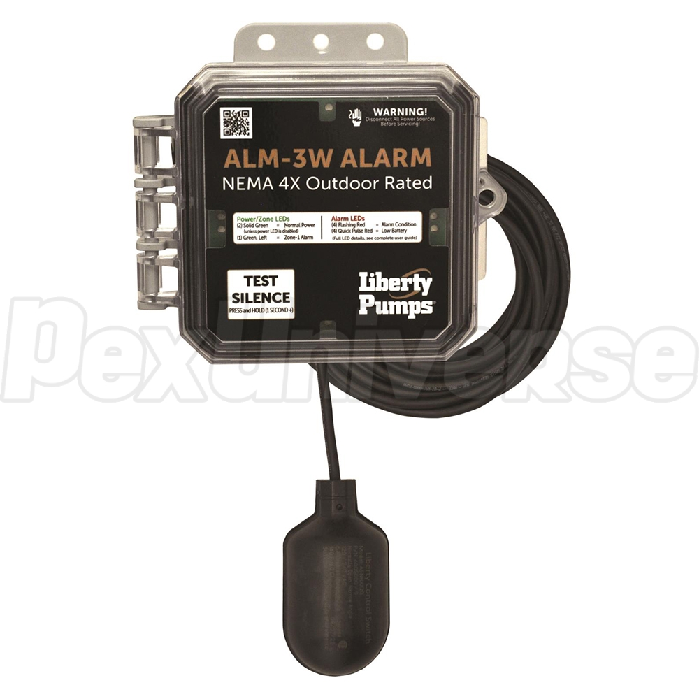 Liberty ALM-3W, Commercial Outdoor High Water Level Alarm w/ 20ft Float ...