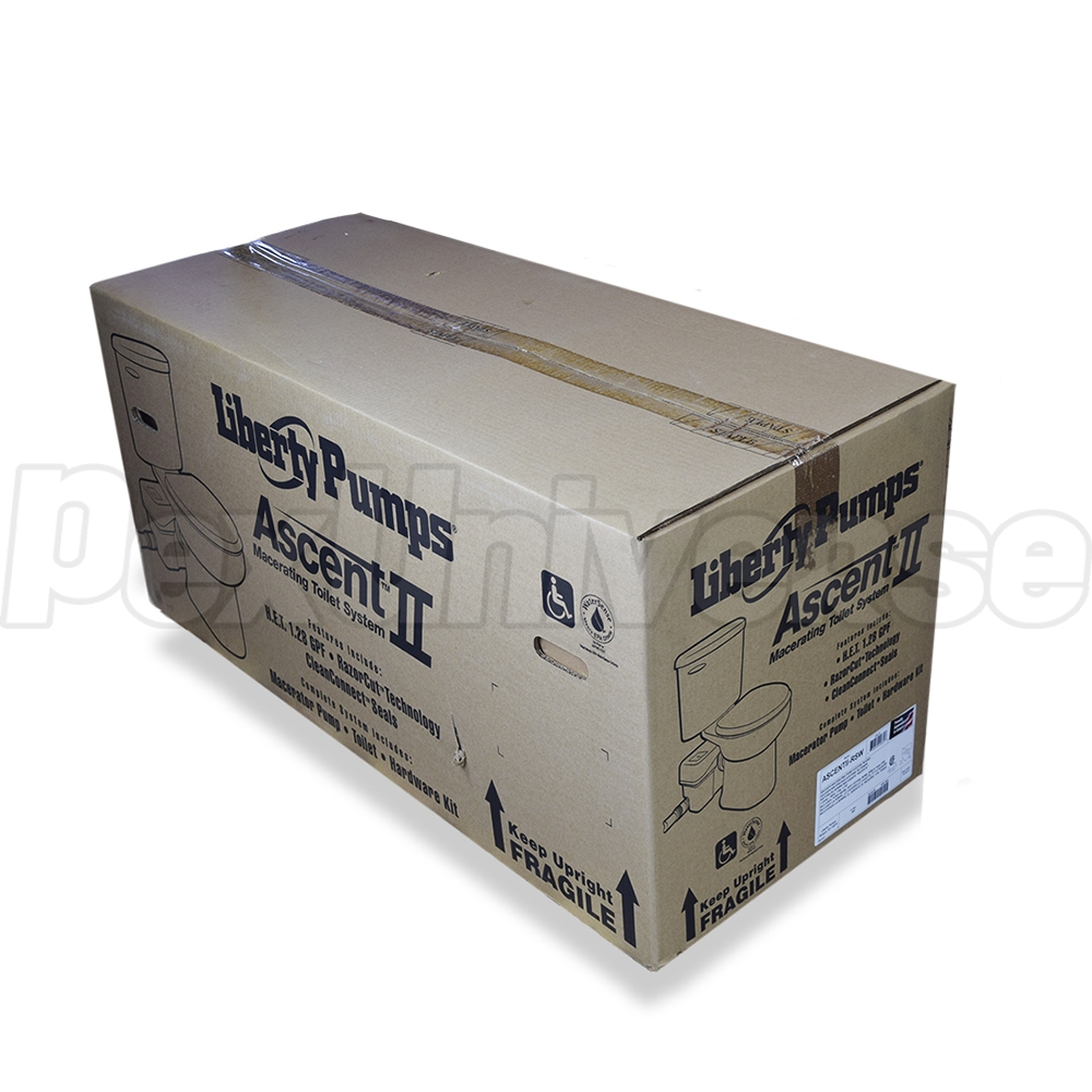 Liberty Pumps ASCENTII-RSW Complete Macerating Toilet System, Round - PexUniverse