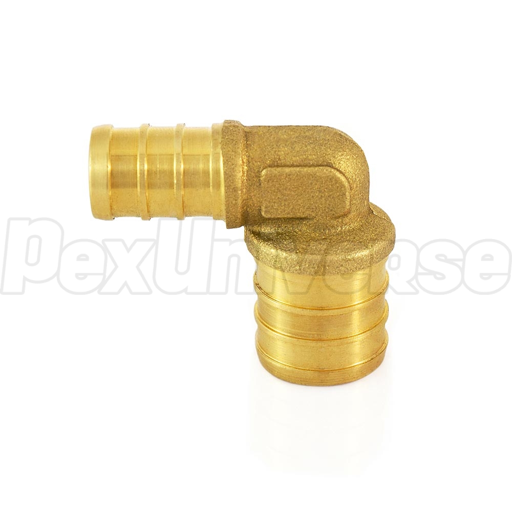 1/2" x 3/4" Reducing PEX Elbow, Brass Crimp PEX Fitting - PexUniverse