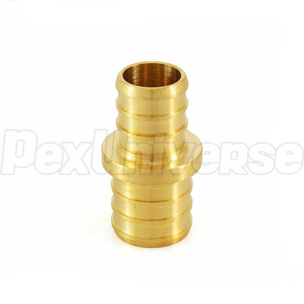 5/8" x 3/4" Reducing PEX Coupling, Brass Crimp PEX Fitting - PexUniverse