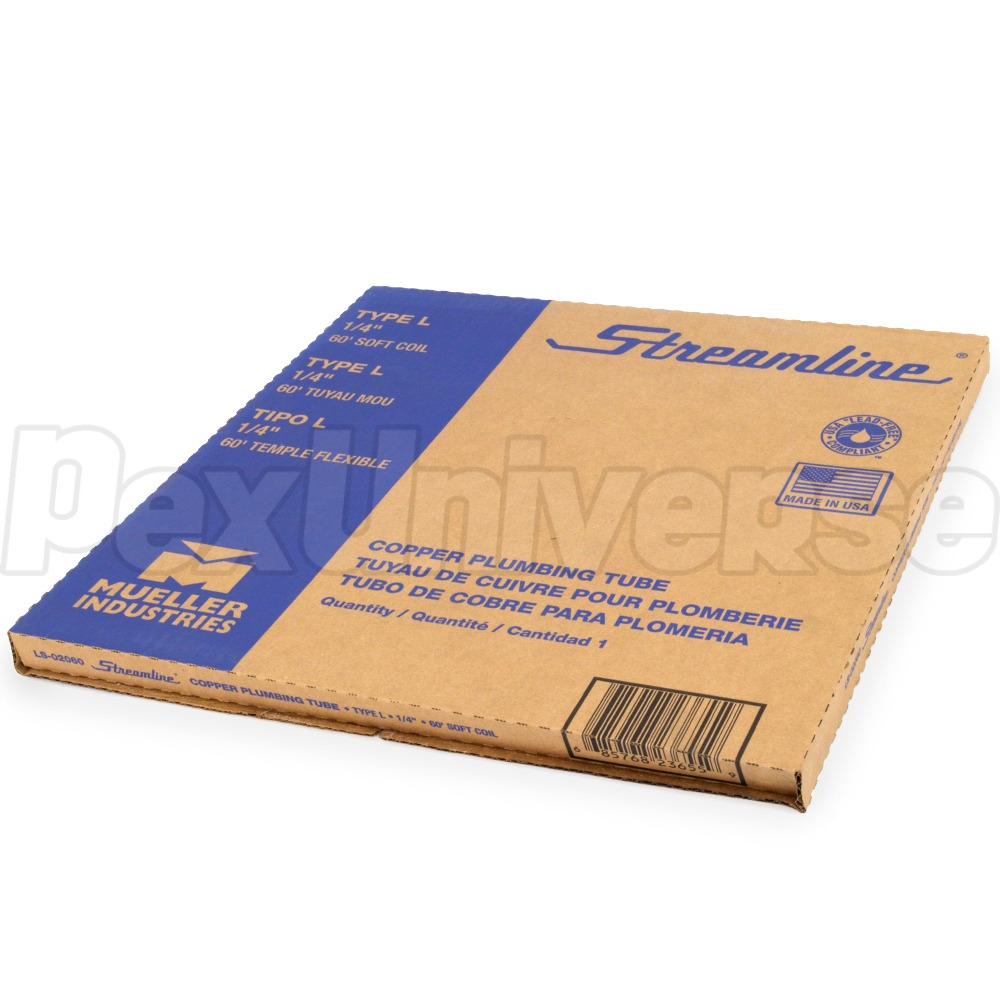 1/4" Nom. (3/8" OD) x 60ft Type L Soft Copper Tubing Coil - PexUniverse