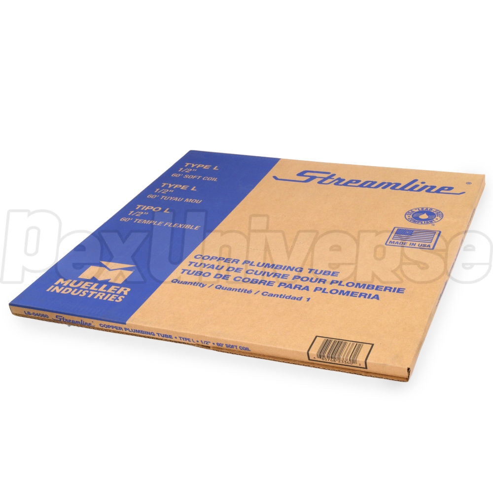 1/2" Nom. (5/8" OD) x 60ft Type L Soft Copper Tubing Coil - PexUniverse