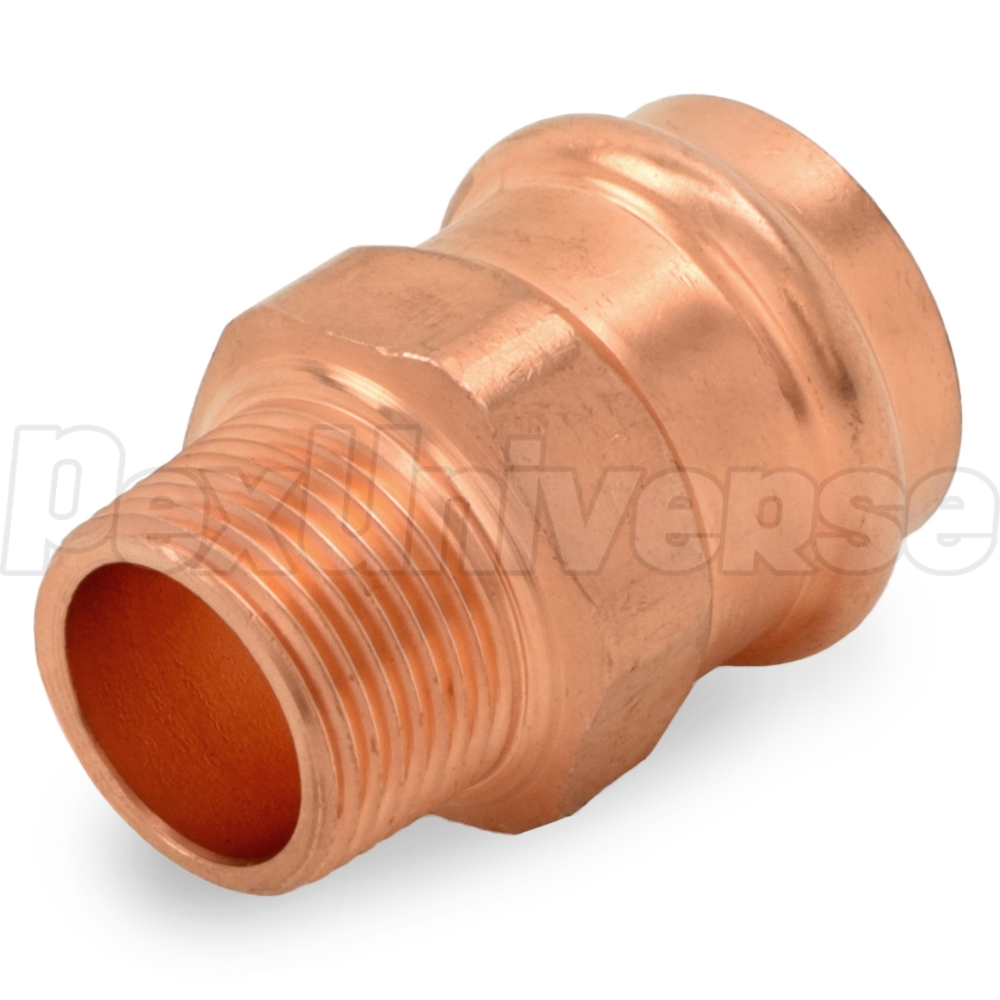 1" Copper Press x 3/4" Male NPT Threaded Adapter Fitting - PexUniverse