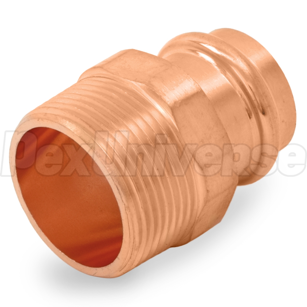 1" Copper Press x 1-1/4" Male NPT Threaded Adapter Fitting - PexUniverse