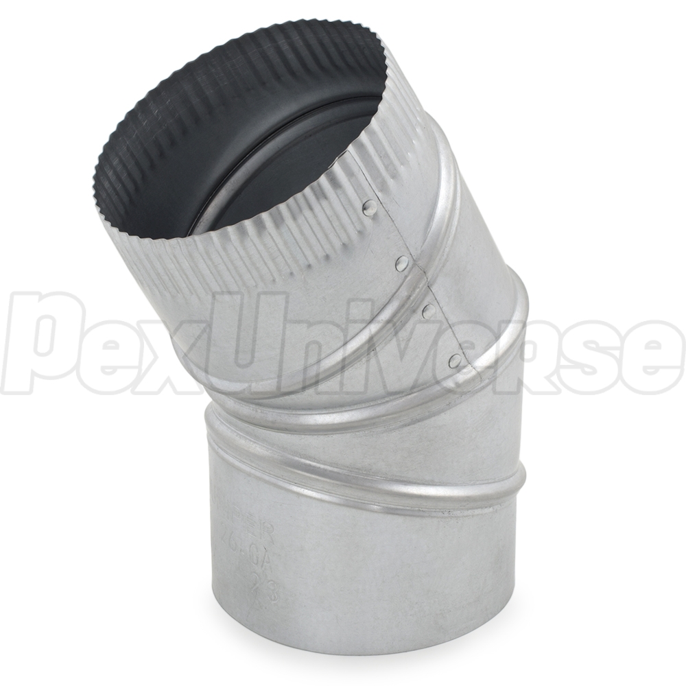 5" Galvanized 90° Adjustable Elbow, 26 GA - PexUviverse