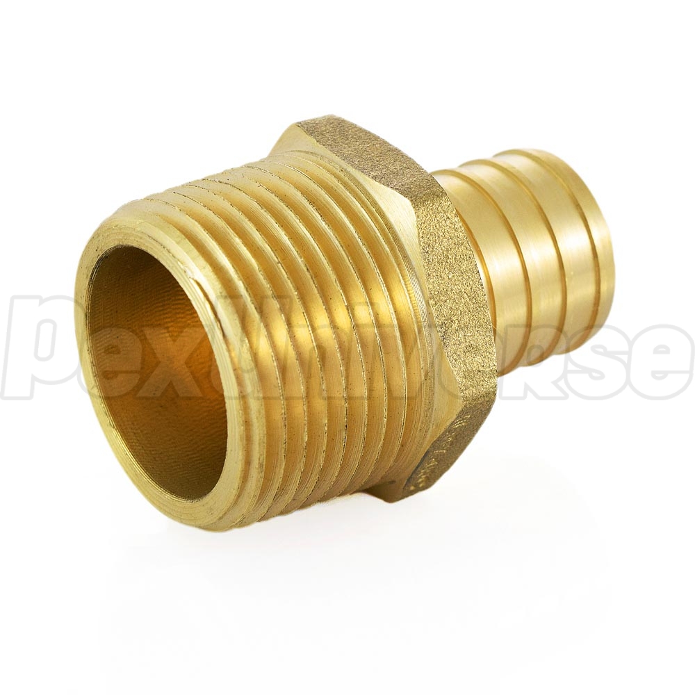 1" PEX x 1" Male Threaded Adapter, Lead-Free Brass PEX Fitting ...