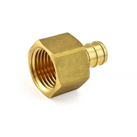 1/2" PEX x 1/2" Female Threaded Adapter, Lead-Free Brass Crimp Fitting ...