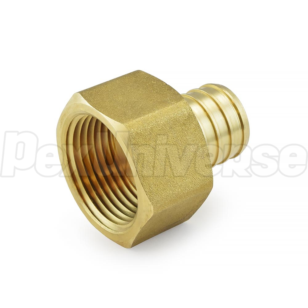 1" PEX x 1" Female Threaded Adapter, Crimp PEX Lead-Free Fitting ...