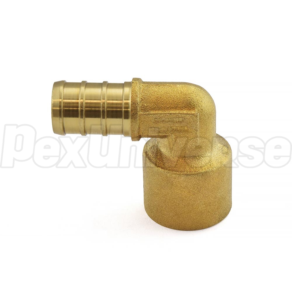 1/2" PEX x 1/2" Copper Pipe Elbow, Lead-Free Brass Crimp Fitting - PexUniverse