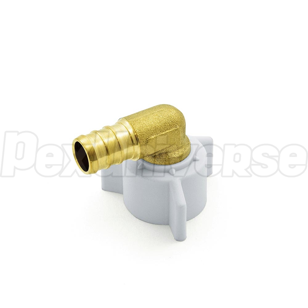 1/2" PEX x 1/2" Female Threaded Swivel Elbow, Lead-Free Crimp Fitting - PexUniverse