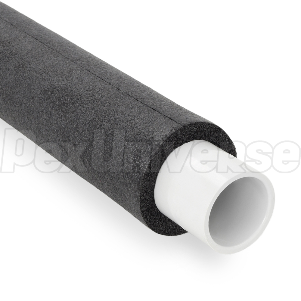 1-5/8" ID x 1/2" Wall Semi-Slit Foam Pipe Insulation, 6 ft - PexUniverse