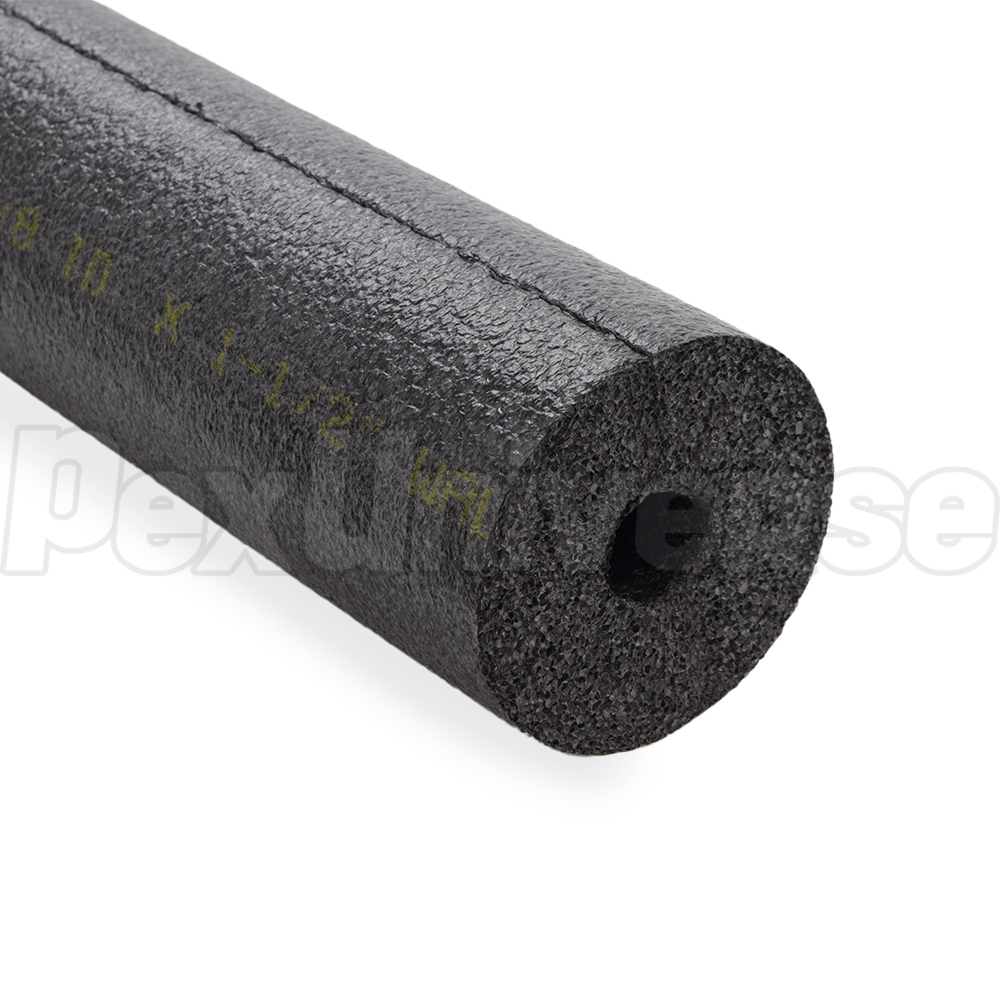 (Box of 9) 1-1/8" ID x 1-1/2" Wall Semi-Slit Foam Pipe Insulation, 6ft (54ft total) - PexUniverse