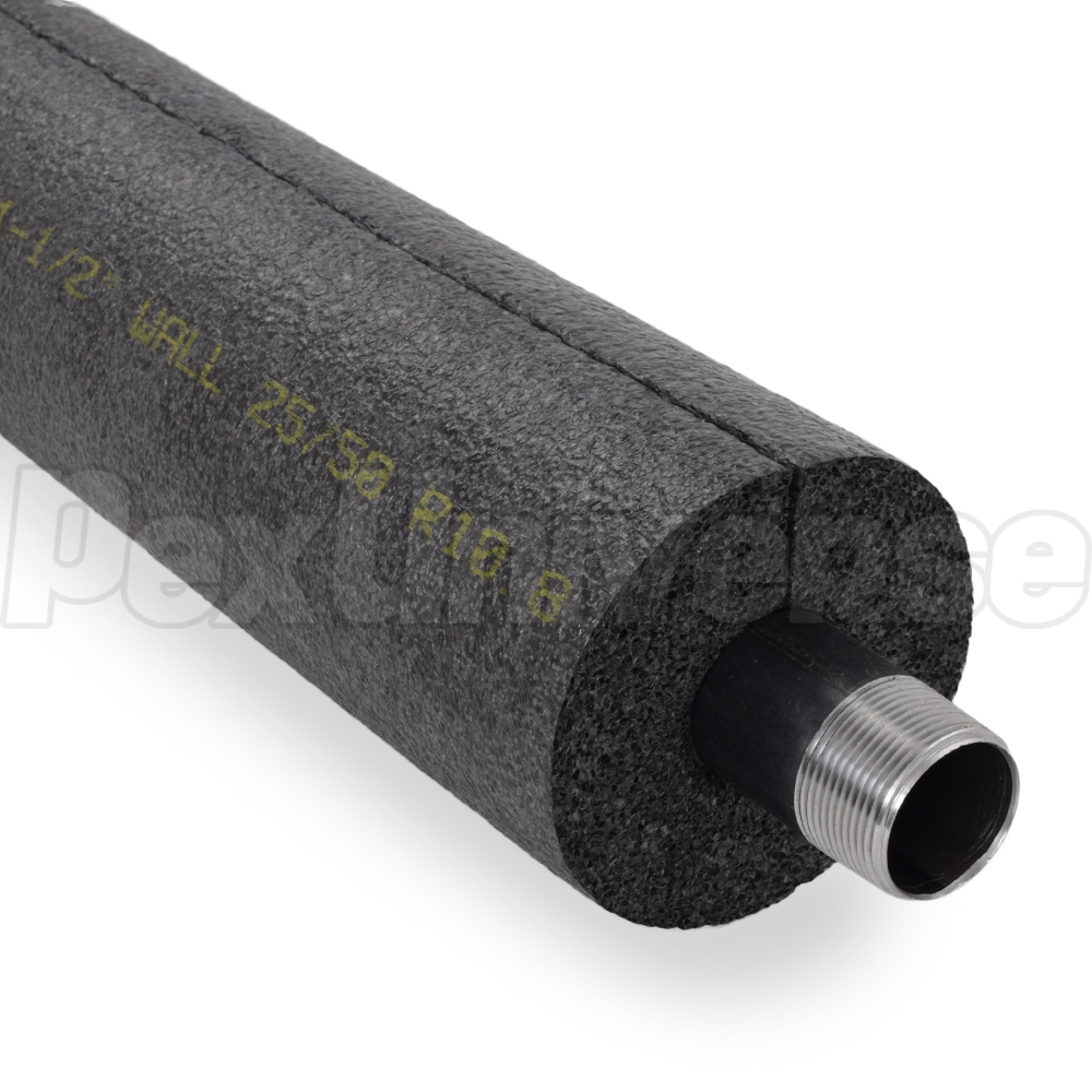 (Box of 6) 1-3/8" ID x 1-1/2" Wall Semi-Slit Foam Pipe Insulation, 6ft ...