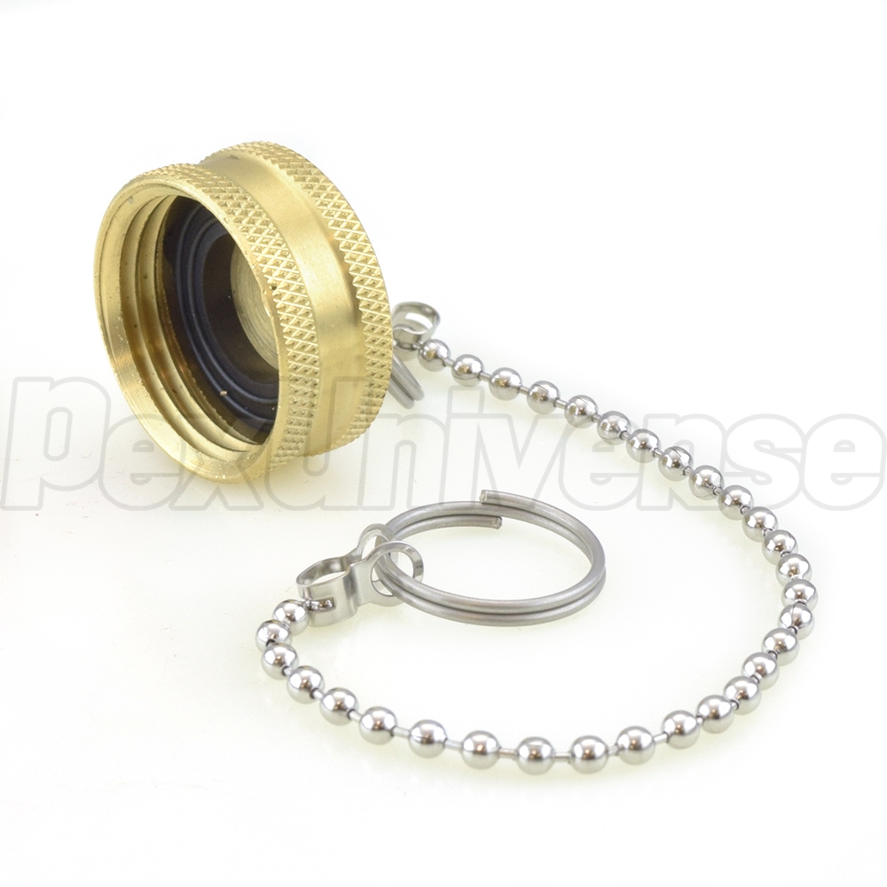3/4" Garden Hose Cap with Washer and Chain - PexUniverse