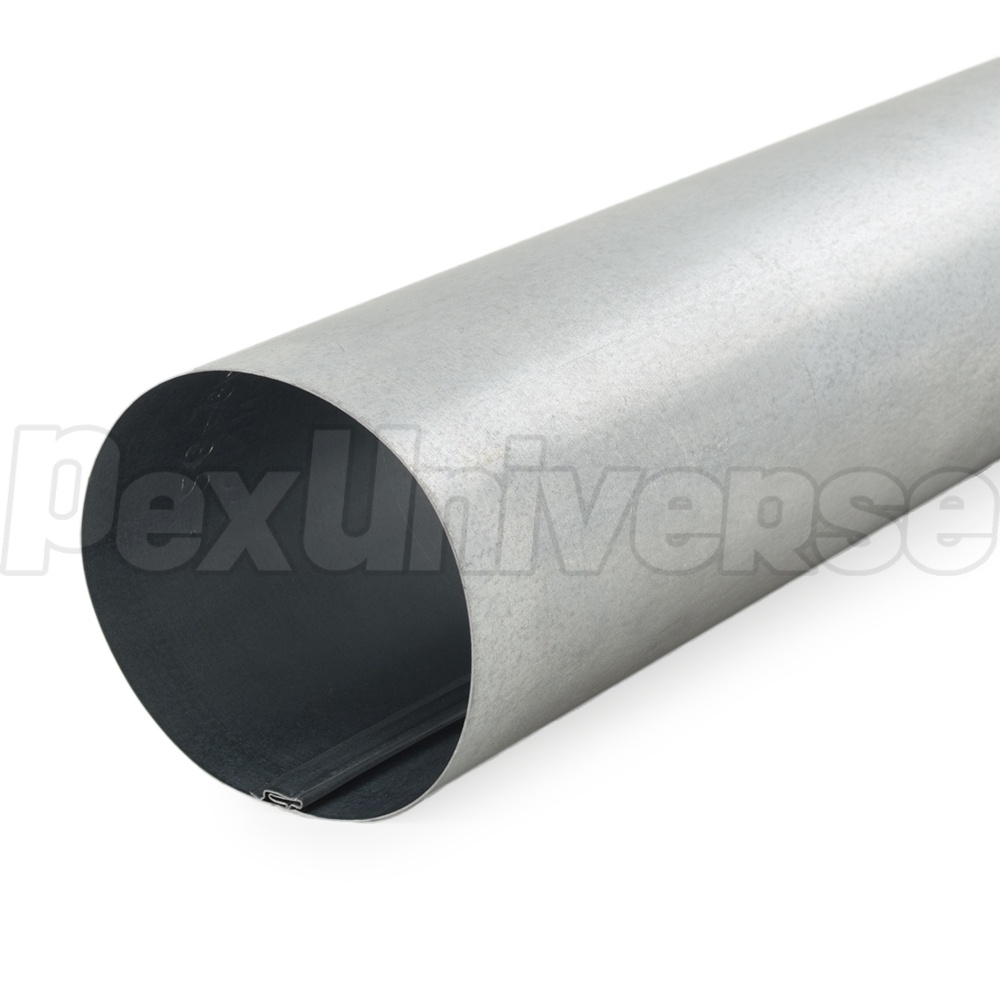 4" x 2ft Galvanized Pipe, Snap-Lock, 24 GA - PexUviverse