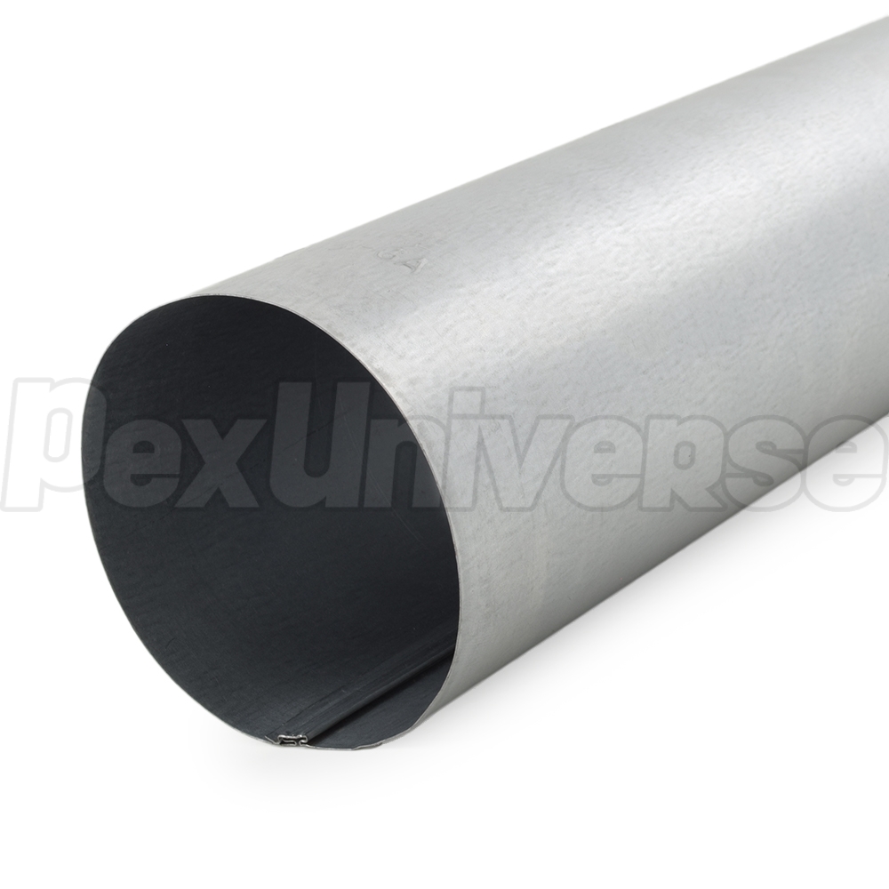 5" x 5 ft. Galvanized Pipe, Snap-Lock, 26 GA - PexUviverse