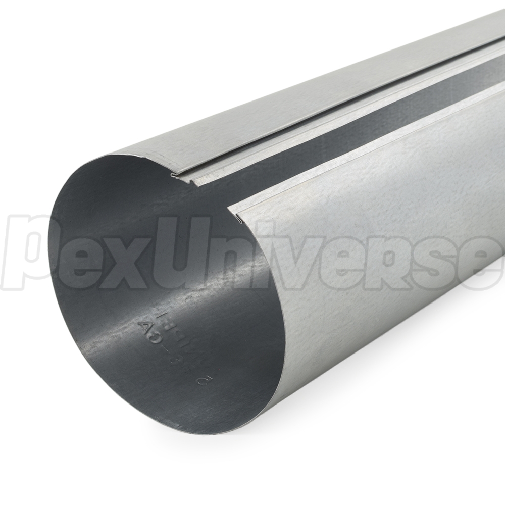 5" x 5 ft. Galvanized Pipe, Snap-Lock, 26 GA - PexUviverse