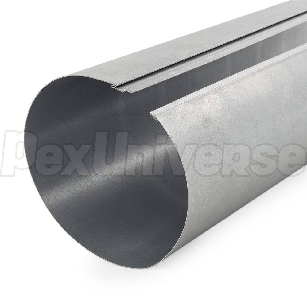 6" x 2ft Galvanized Pipe, Snap-Lock, 24 GA - PexUviverse
