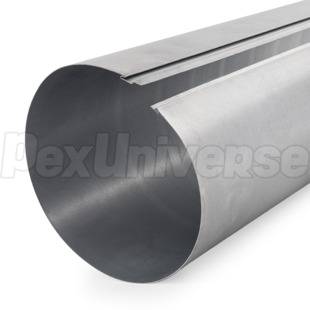 7" x 2ftGalvanized Pipe, Snap-Lock, 24 GA - PexUviverse