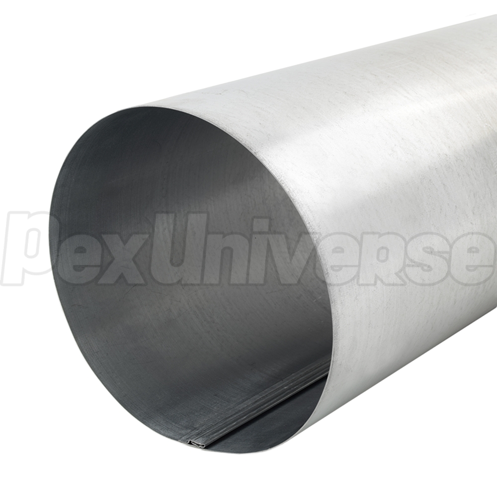 8" x 2ft Galvanized Pipe, Snap-Lock, 24 GA - PexUviverse