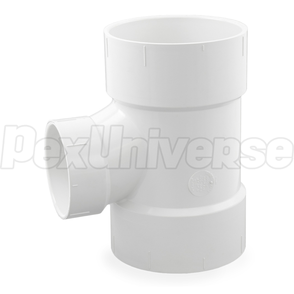 Spears P401-532, 6" x 6" x 4" PVC DWV Sanitary Tee Fitting - PexUniverse