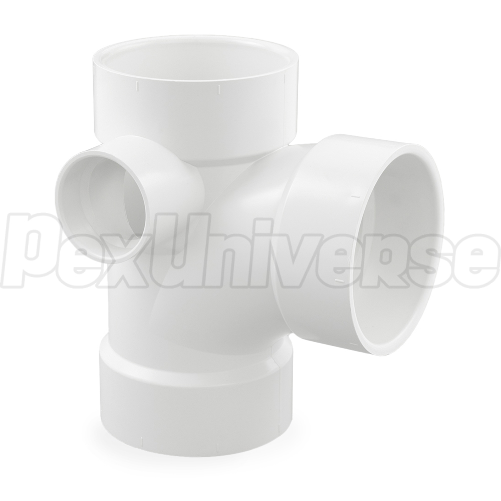 Spears P416-420, 4" PVC DWV Sanitary Tee w/ 2" Left Side Inlet ...