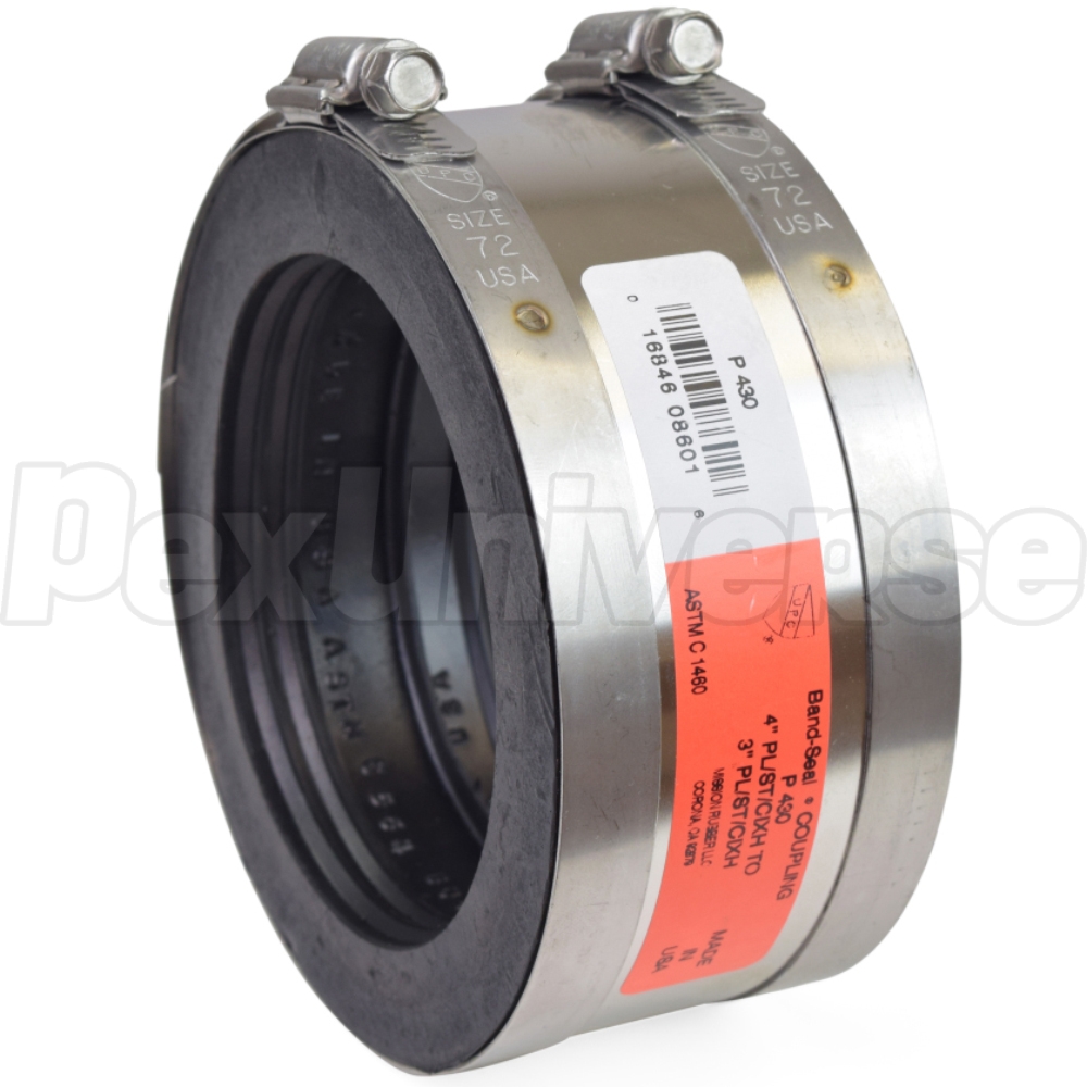 Mission P430 Coupling, 4" x 3" No-Hub Extra-Heavy Cast Iron/Plastic ...