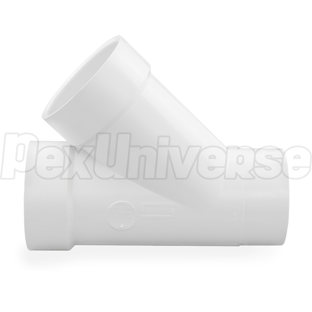 Spears P602-040, 4" PVC DWV Street Wye Fitting - PexUniverse