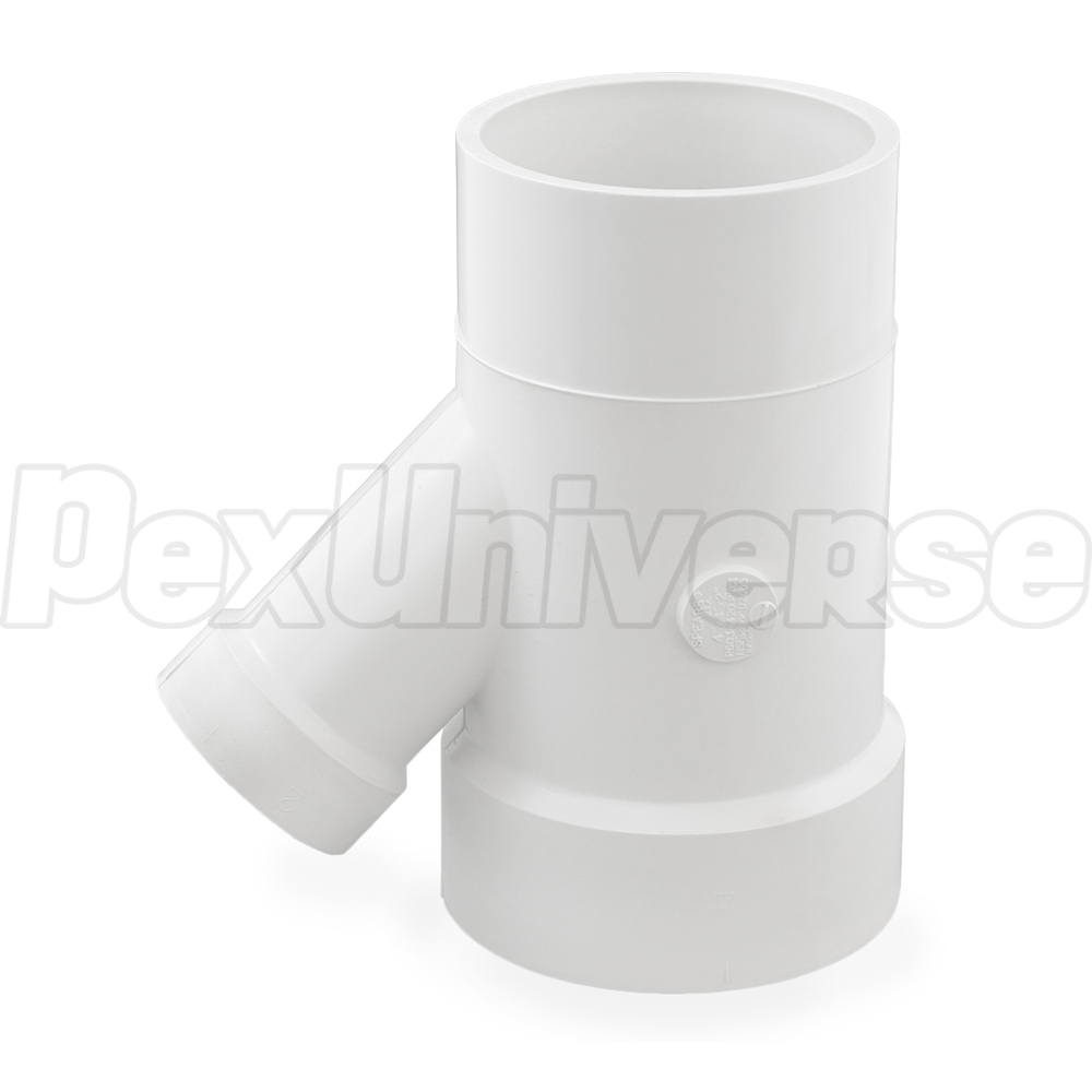 Spears P603-420, 4" x 4" x 2" PVC DWV Reducing Street Wye - PexUniverse