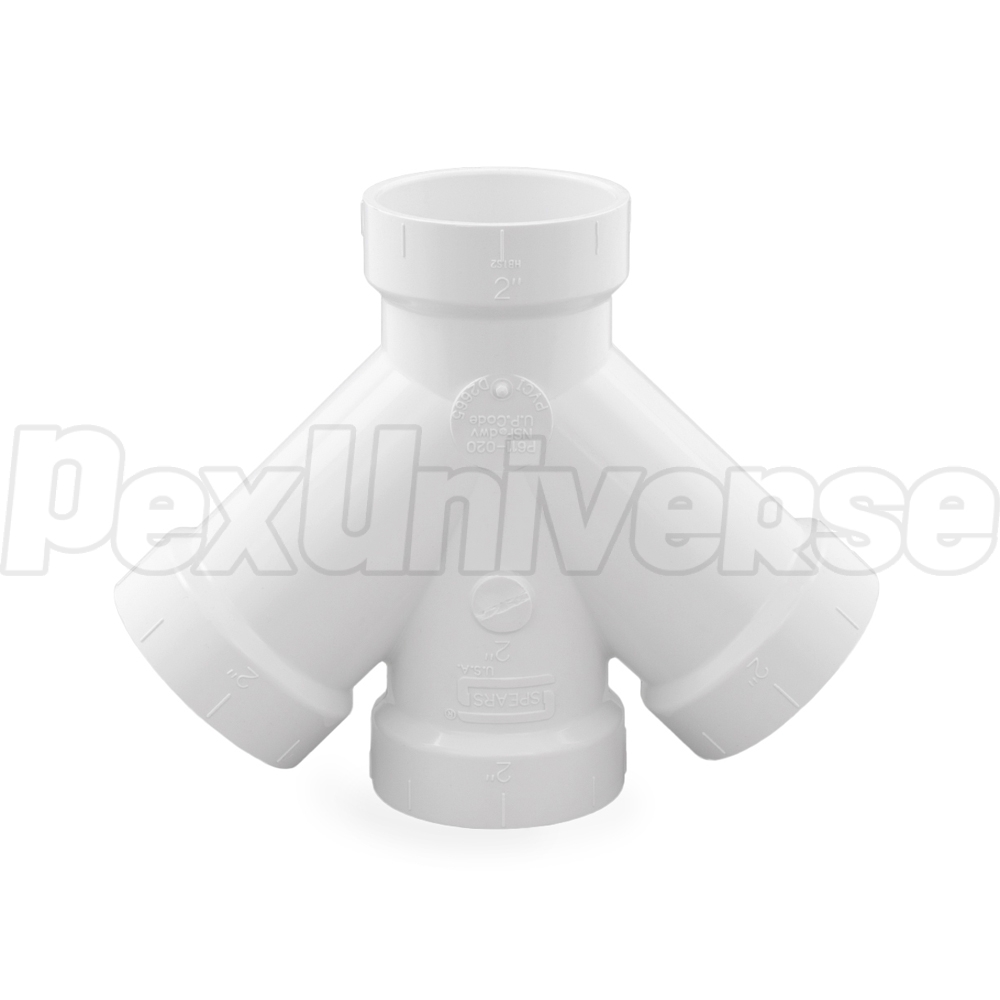 Spears P611-020, 2" PVC DWV Double Wye Fitting - PexUniverse