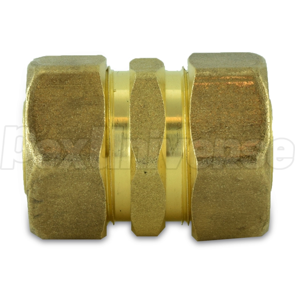 3/4" Brass PEX-AL-PEX Compression Coupling Fitting - PexUniverse