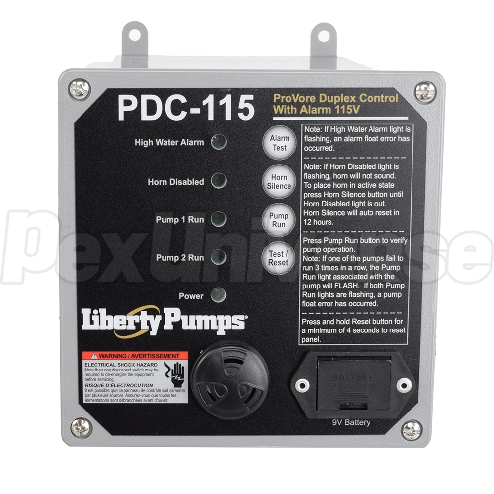 Liberty PDC-115, Indoor Duplex Control Panel for Sewage & Grinder Pump ...