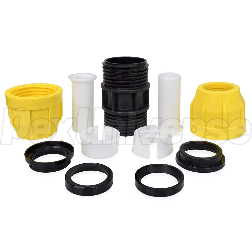 1-1/4" IPS Compression Coupling for Yellow PE Gas Pipe - PexUniverse