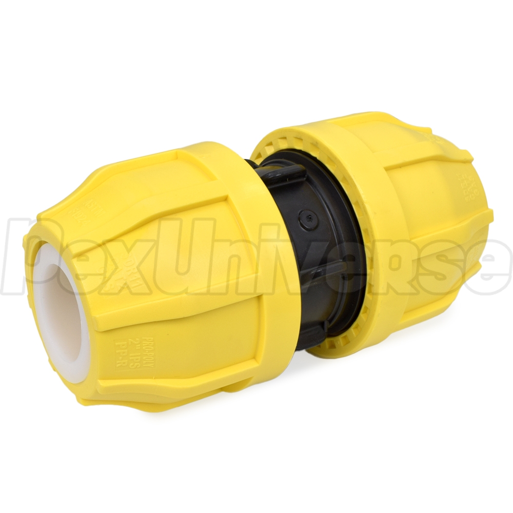 2" IPS Compression Coupling for Yellow PE Gas Pipe - PexUniverse