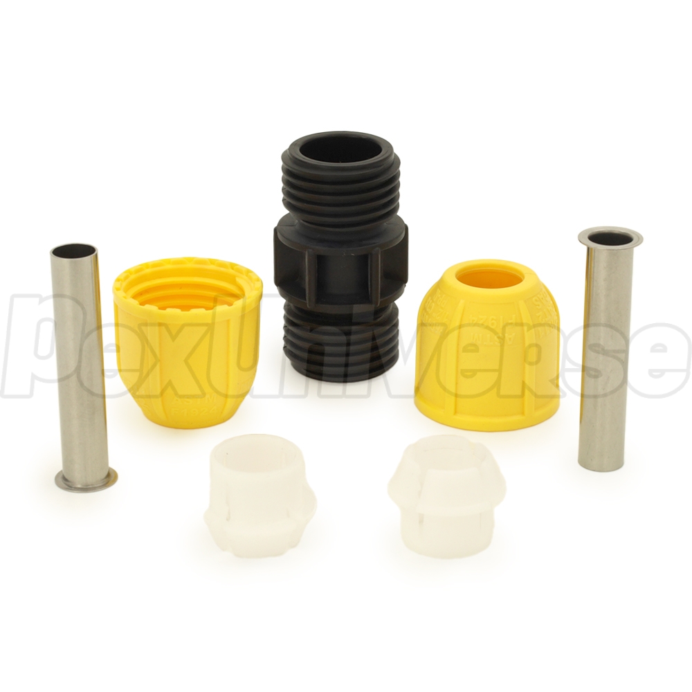1/2" CTS Compression Coupling for Yellow PE Gas Pipe - PexUniverse