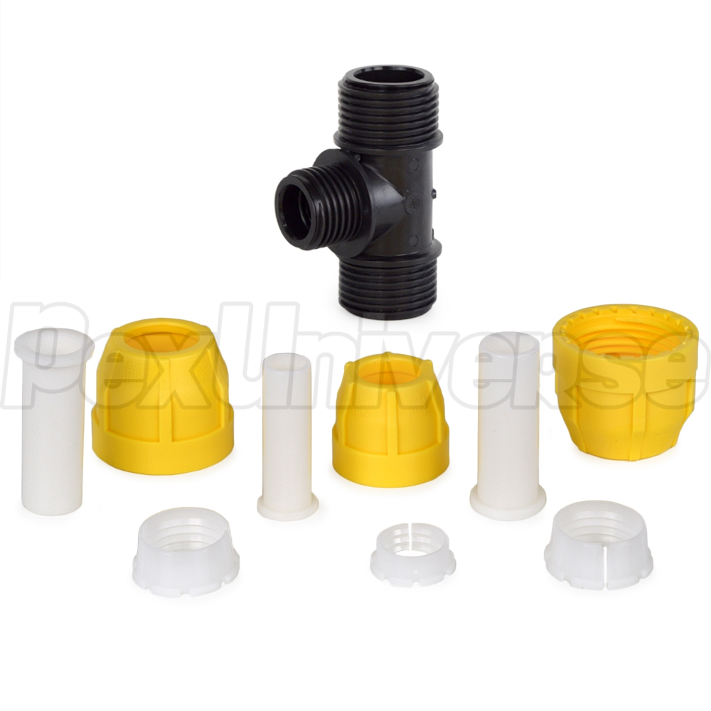 1" x 1" x 3/4" IPS Compression Tee for SDR-11 Yellow PE Gas Pipe ...