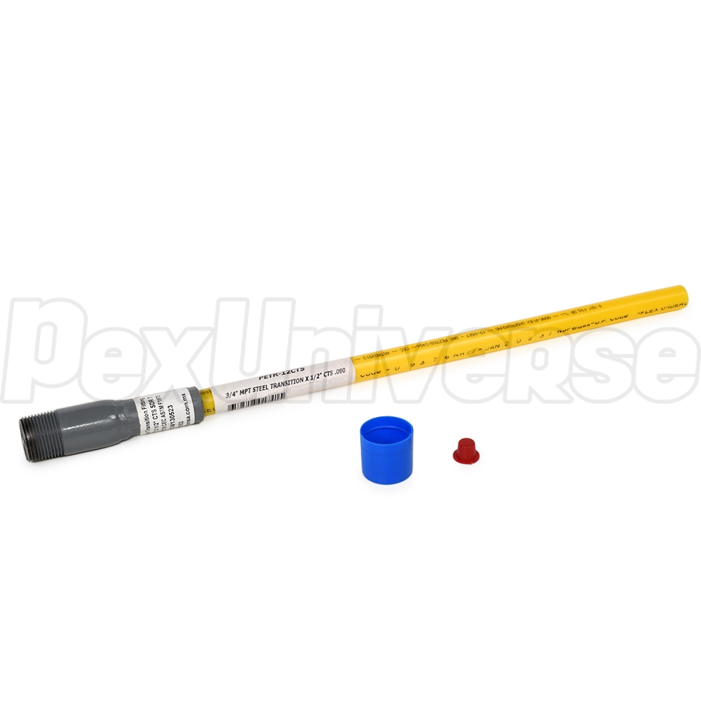 1/2" CTS x 3/4" MIP, PE Gas Pipe x Steel Transition Reducing Fitting ...