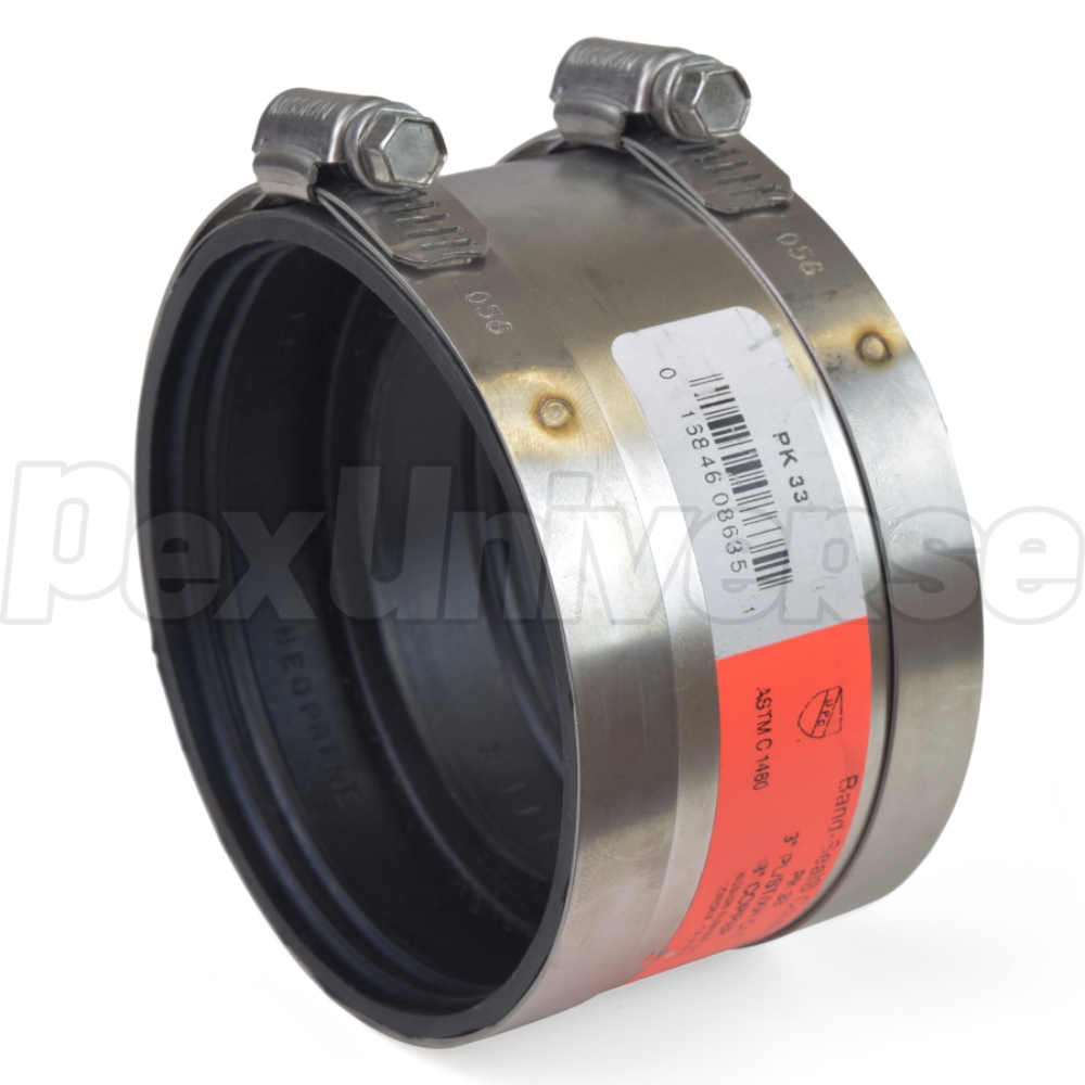 Mission PK33 Coupling, 3" No-Hub Extra-Heavy Cast Iron/Plastic/Steel x ...