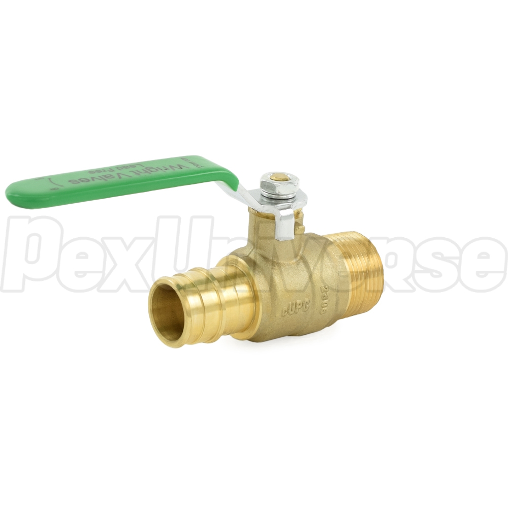 1" PEX-A (F1960) Expansion x 1" Male NPT Threaded Brass Ball Valve ...