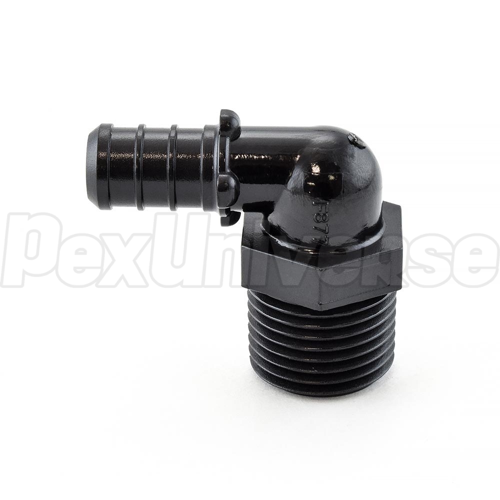 1/2" PEX x MPT Threaded PolyAlloy Elbow Fitting, Lead-Free - PexUniverse