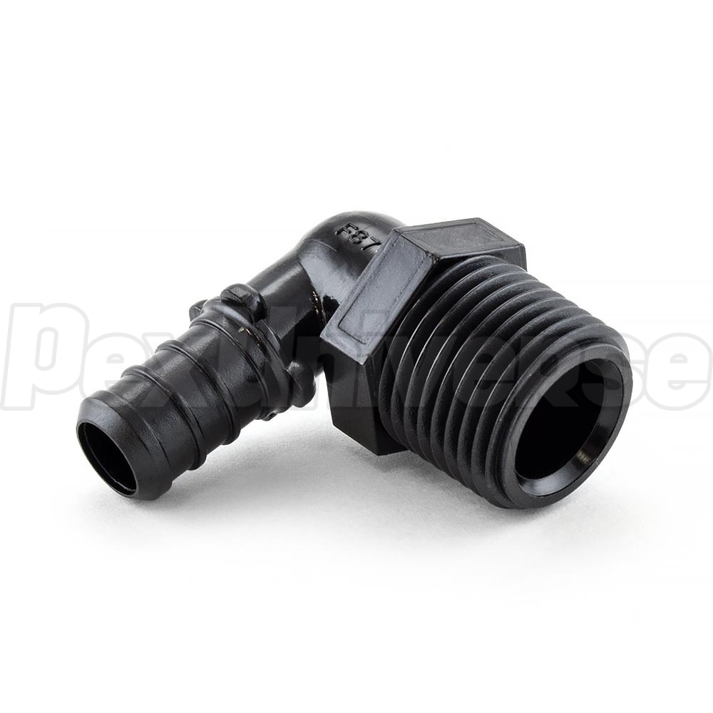 1/2" PEX x MPT Threaded PolyAlloy Elbow Fitting, Lead-Free - PexUniverse