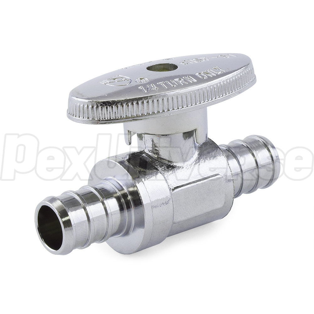 1/2" PEX x PEX Straight Stop Valve, 1/4-Turn, Lead-Free - PexUniverse
