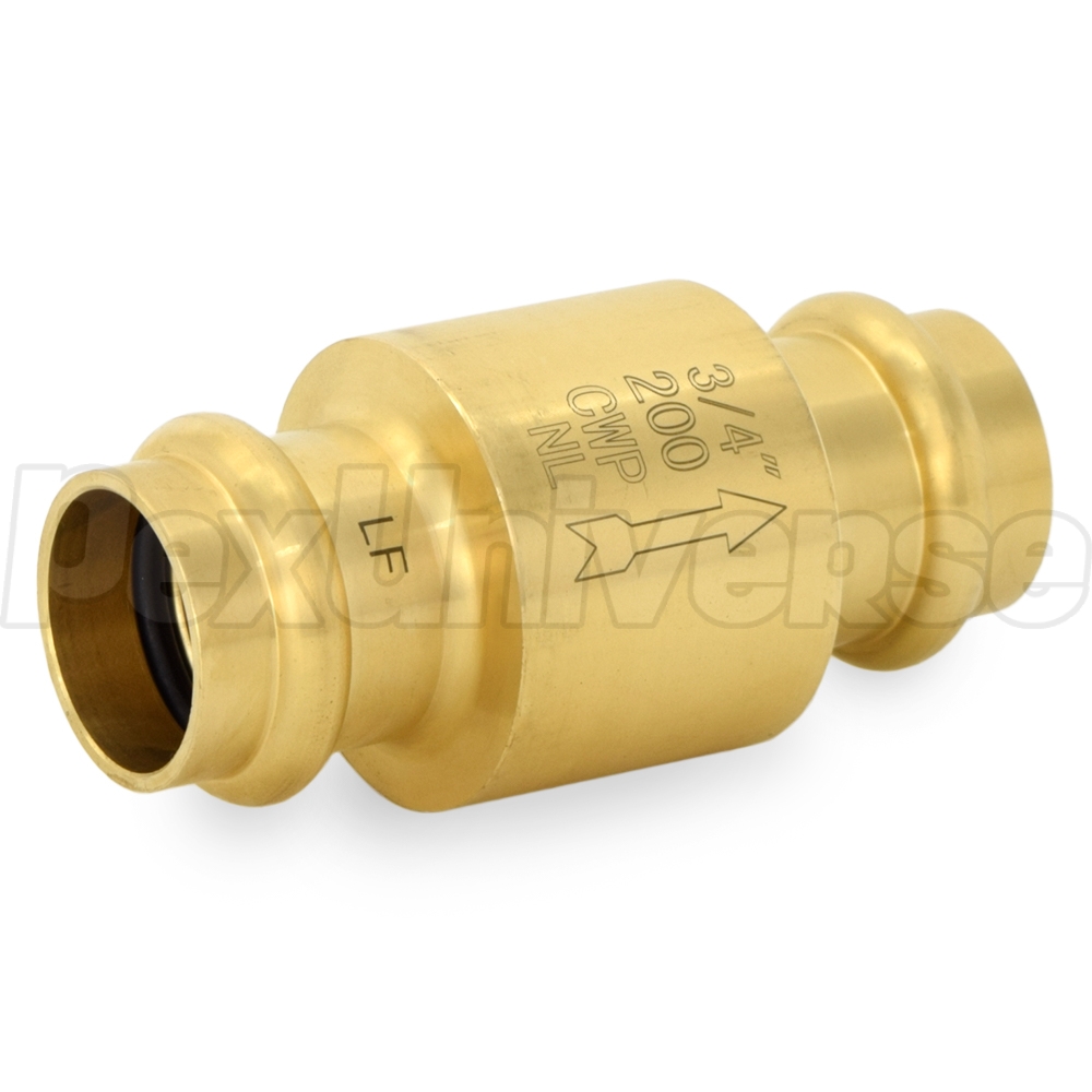3/4" Copper Press Spring Check Valve, Lead-Free Brass - PexUniverse