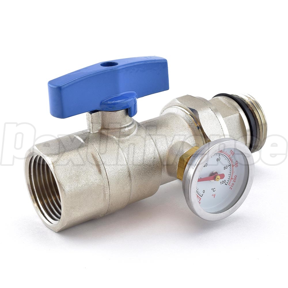 (Blue) 1" Straight Shut-Off Valve for BSM/SSM Radiant Manifolds ...