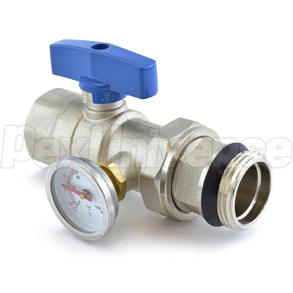 (Blue) 1" Straight Shut-Off Valve for BSM/SSM Radiant Manifolds ...