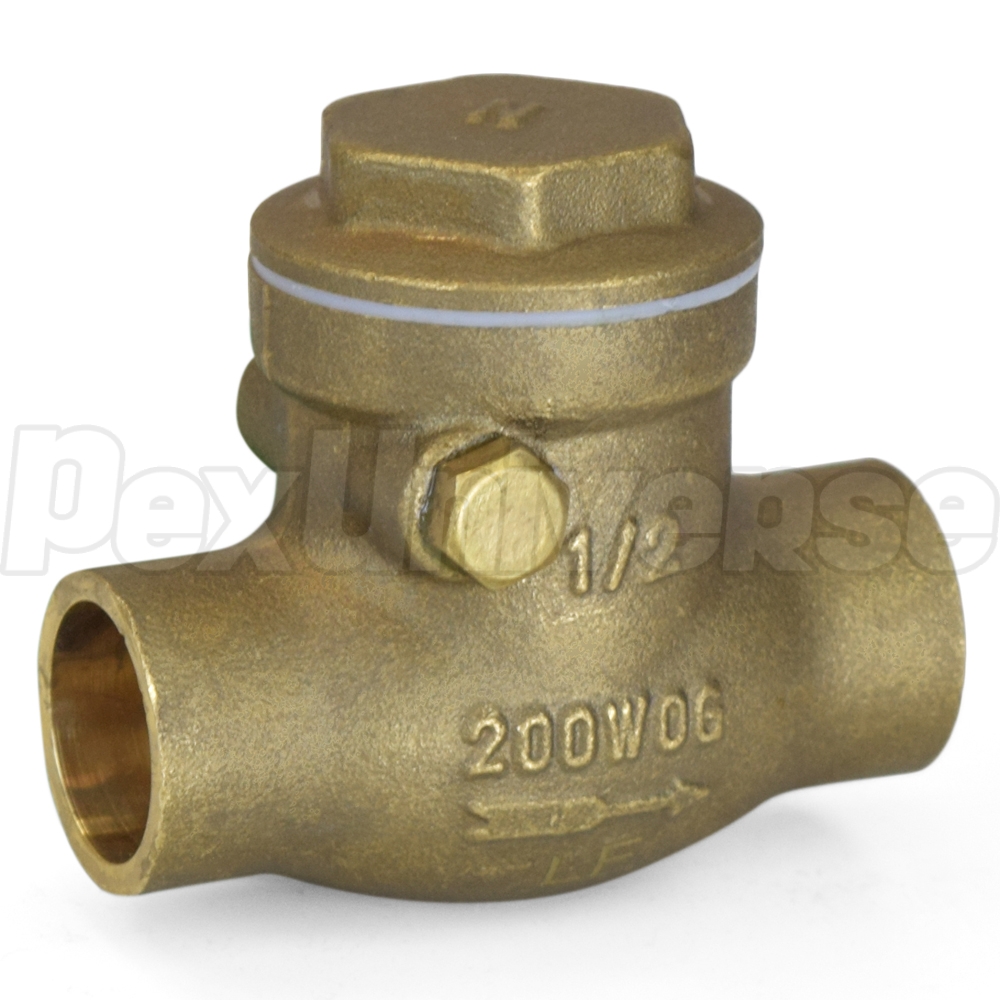 1/2" Sweat Swing Check Valve, Lead-Free - PexUniverse